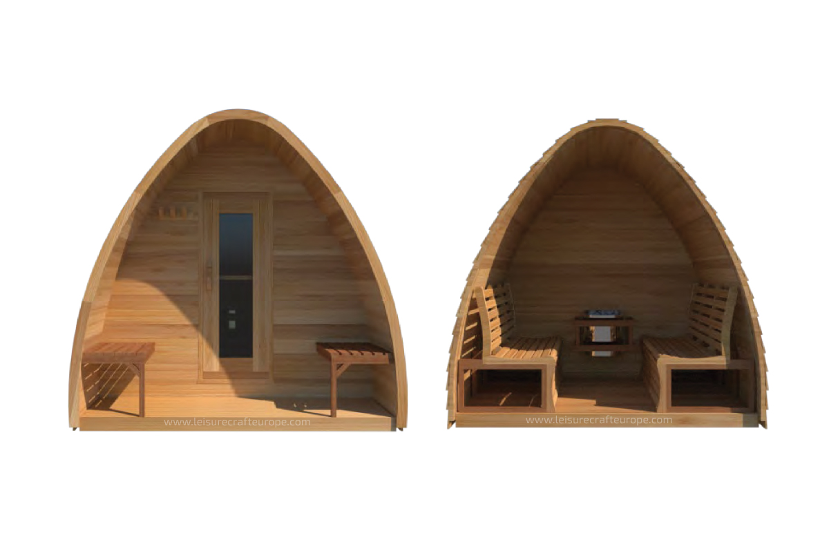Package Deal POD Sauna Knotty L305cm x W244cm | Leisurecraft Europe